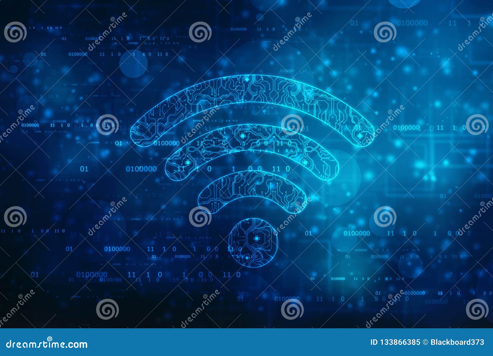 WiFi Symbol Digital Illustration, Internet Communication Concept ...