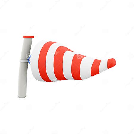 3d Rendering Windsock Icon. 3d Render Wind Direction Tool Icon Stock ...