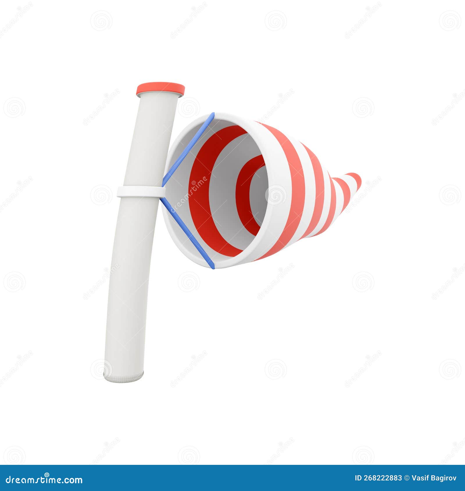 3d Rendering Windsock Icon. 3d Render Wind Direction Tool Icon Stock ...