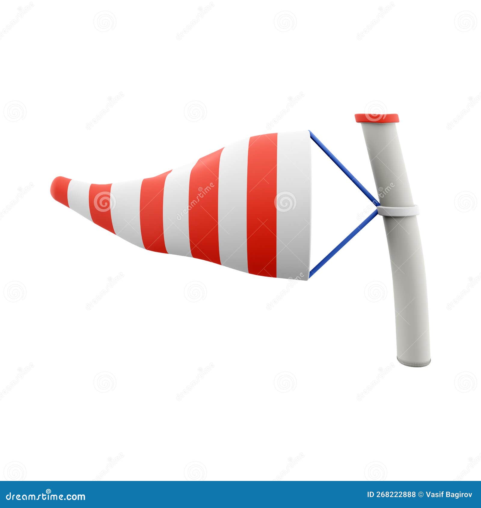 3d Rendering Windsock Icon. 3d Render Wind Direction Tool Icon ...
