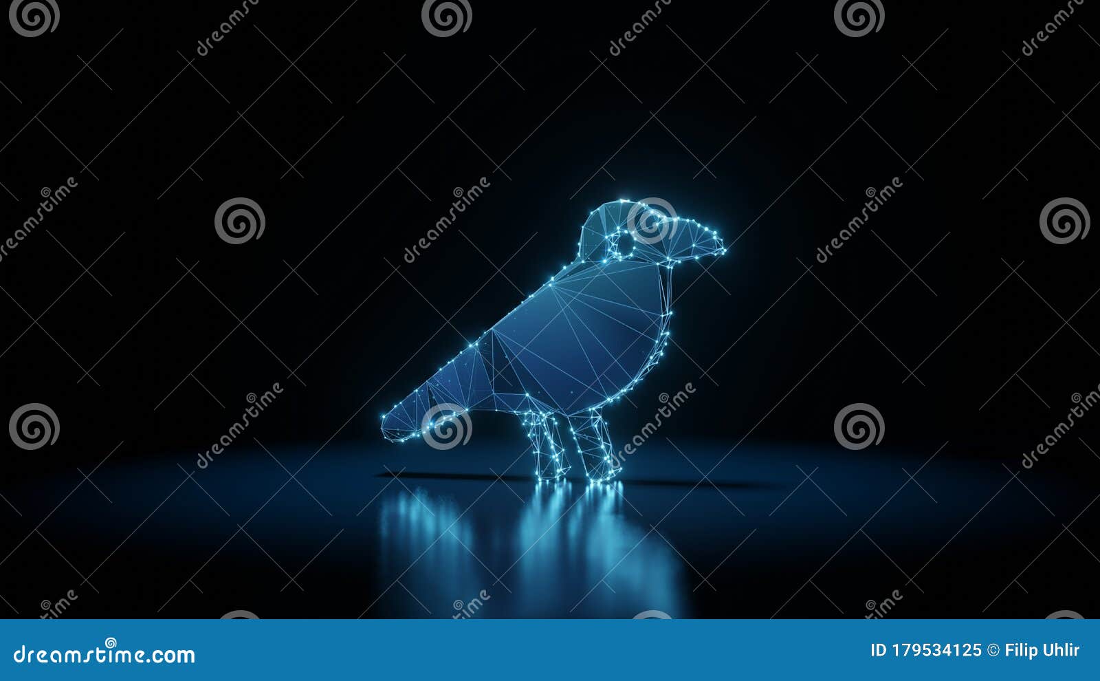 Neon Crow Red Color Vector Illustration Flat Style Image ...