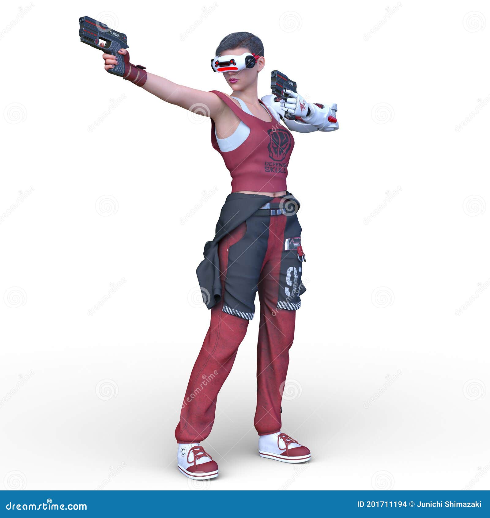 3D Rendering of Woman with Artificial Arm Stock Illustration ...