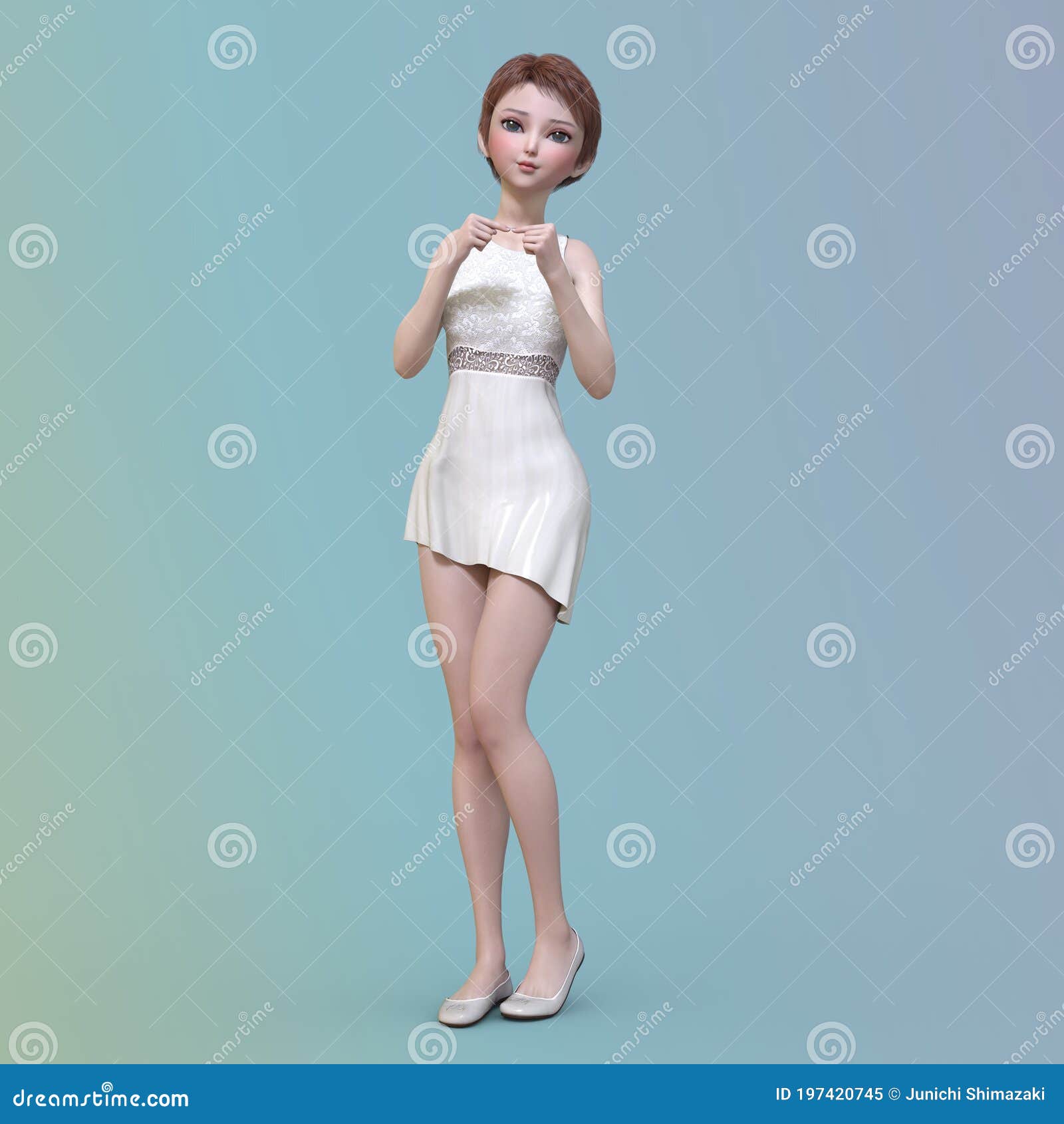 3D Rendering of Woman in Costume Stock Illustration - Illustration of ...