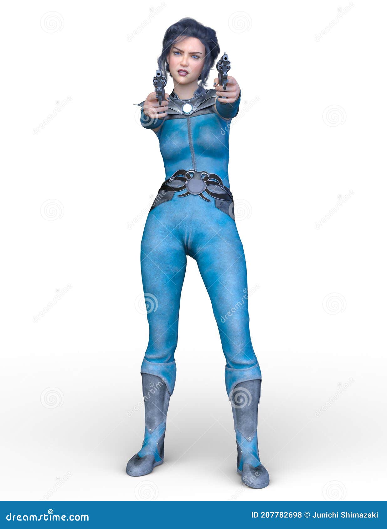 3D Rendering of Woman in Costume Stock Illustration - Illustration of ...