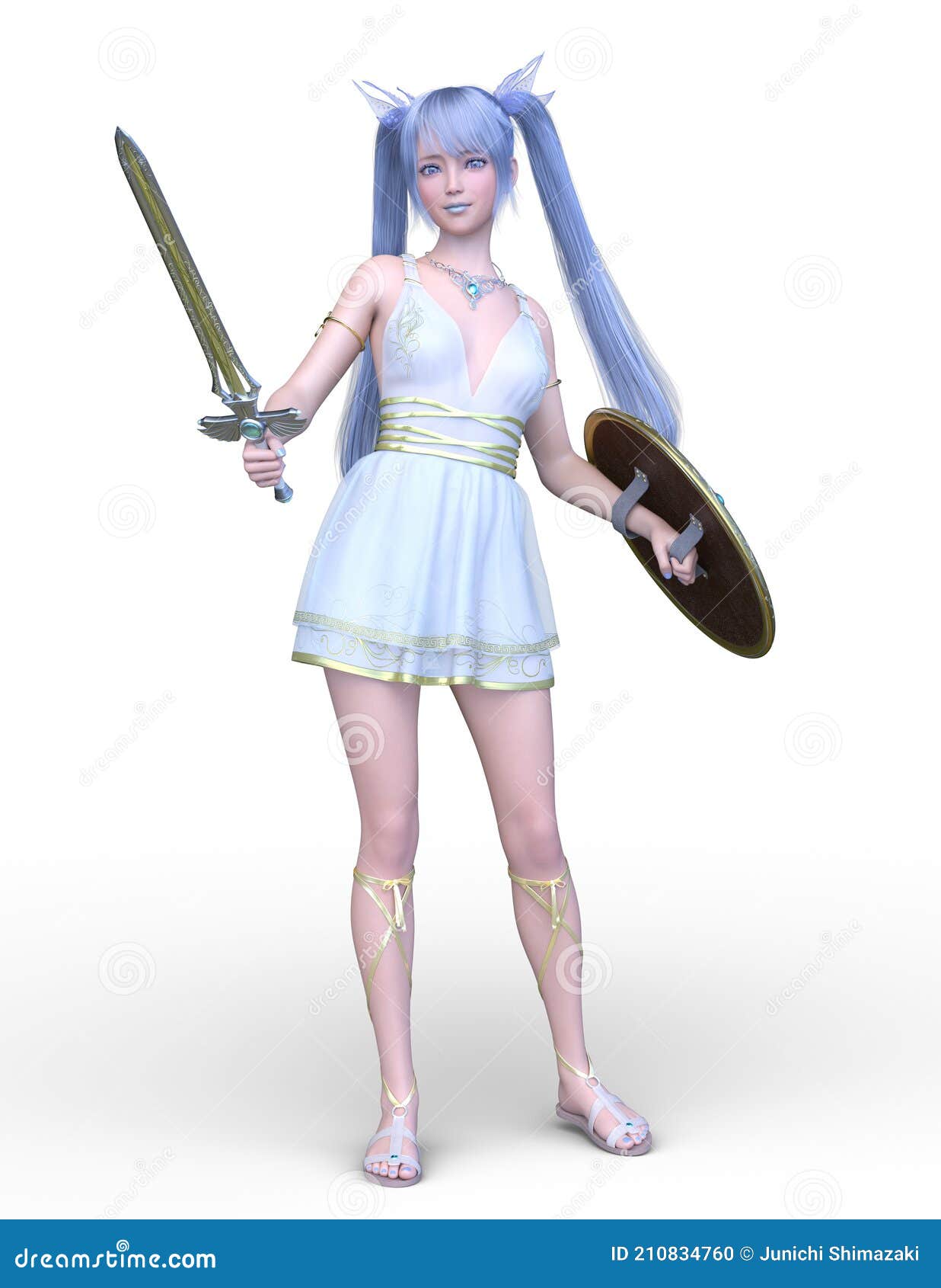 3D Rendering of Woman in Costume Stock Illustration - Illustration of ...