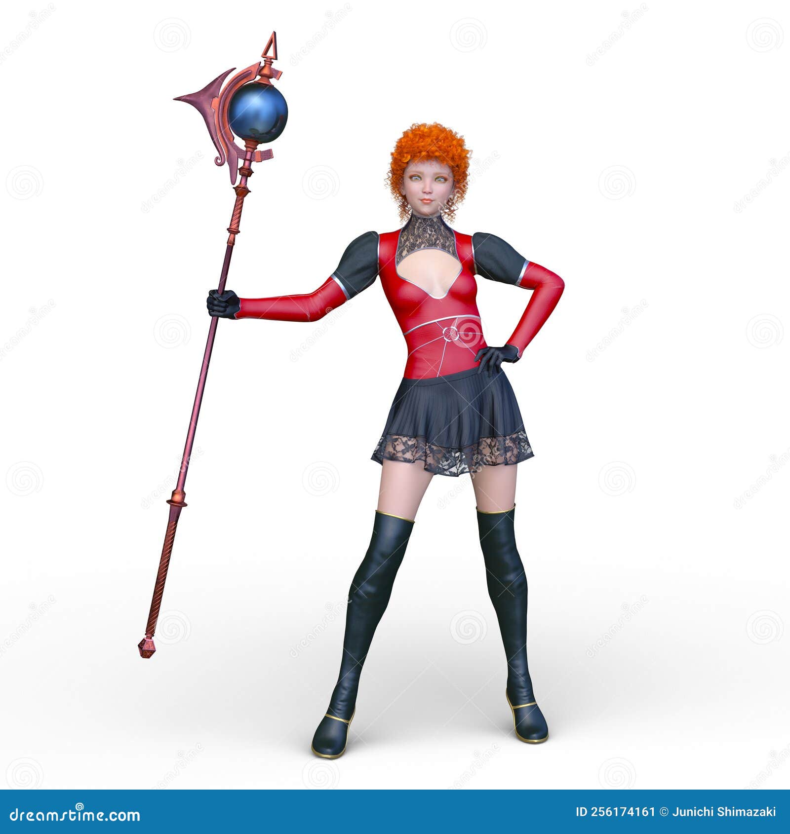 3D Rendering of a Woman with Magic Wand Stock Illustration ...