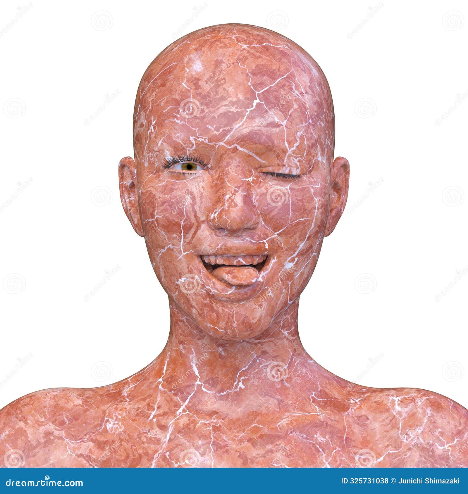 3D Rendering of a Woman S Face Close-up Stock Illustration ...