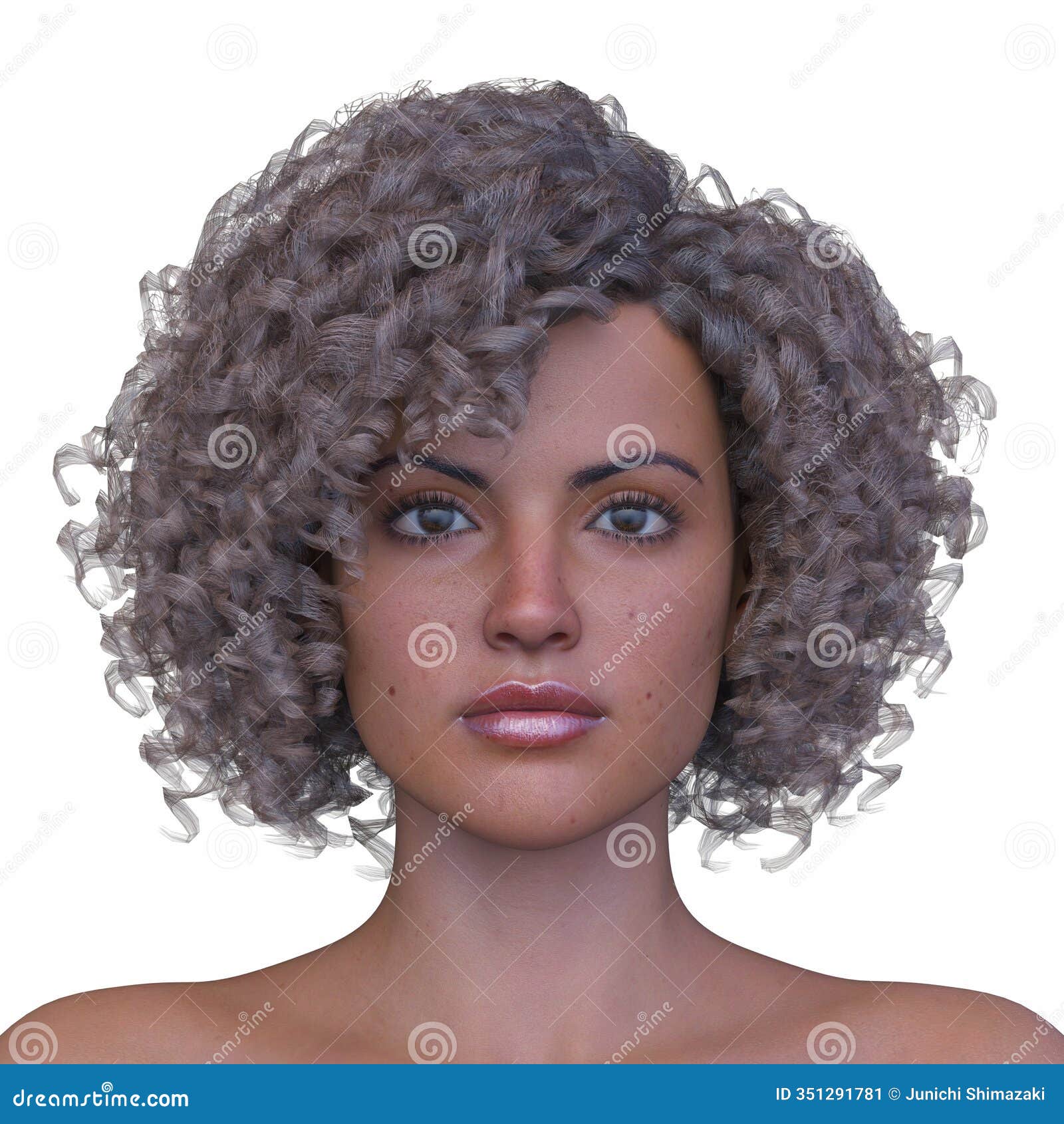 3D Rendering of a Woman S Face Close-up Stock Illustration ...