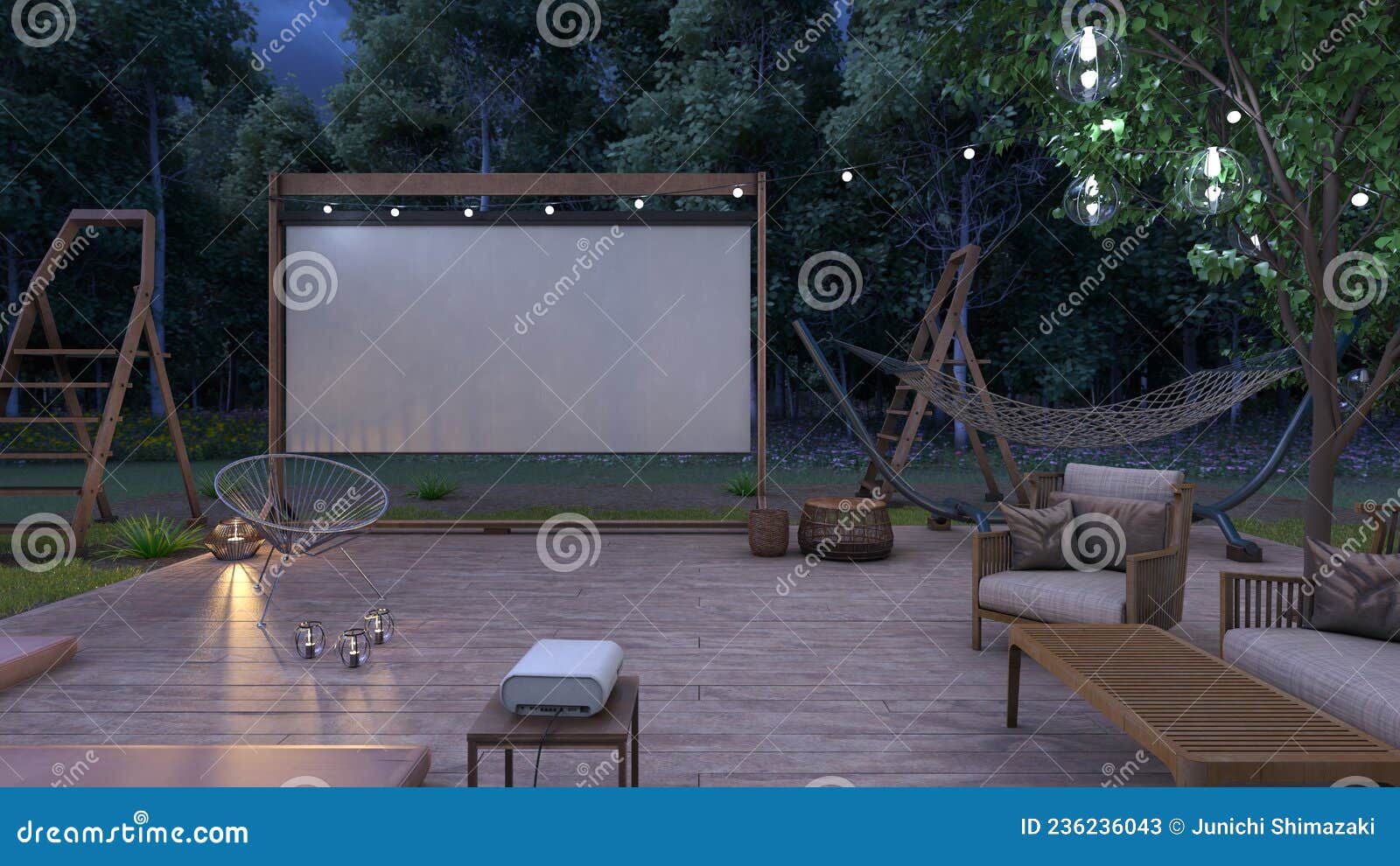 3D Rendering of the Wood Deck Stock Illustration - Illustration of ...