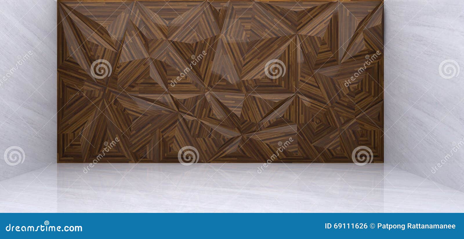 3D Rendering of Wood Polygon Wall Stock Illustration - Illustration of ...