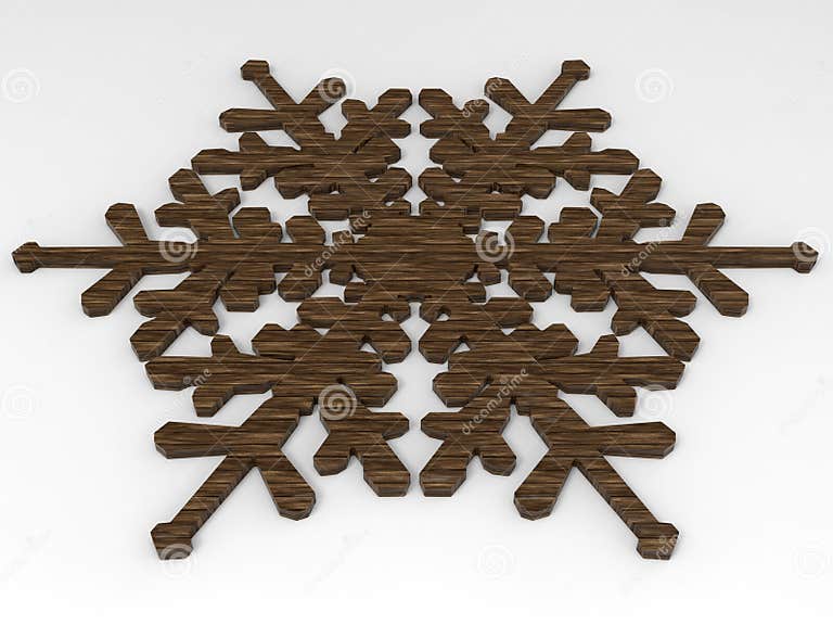3D Rendering - Wood Texture Snow Flake Pattern Stock Illustration ...