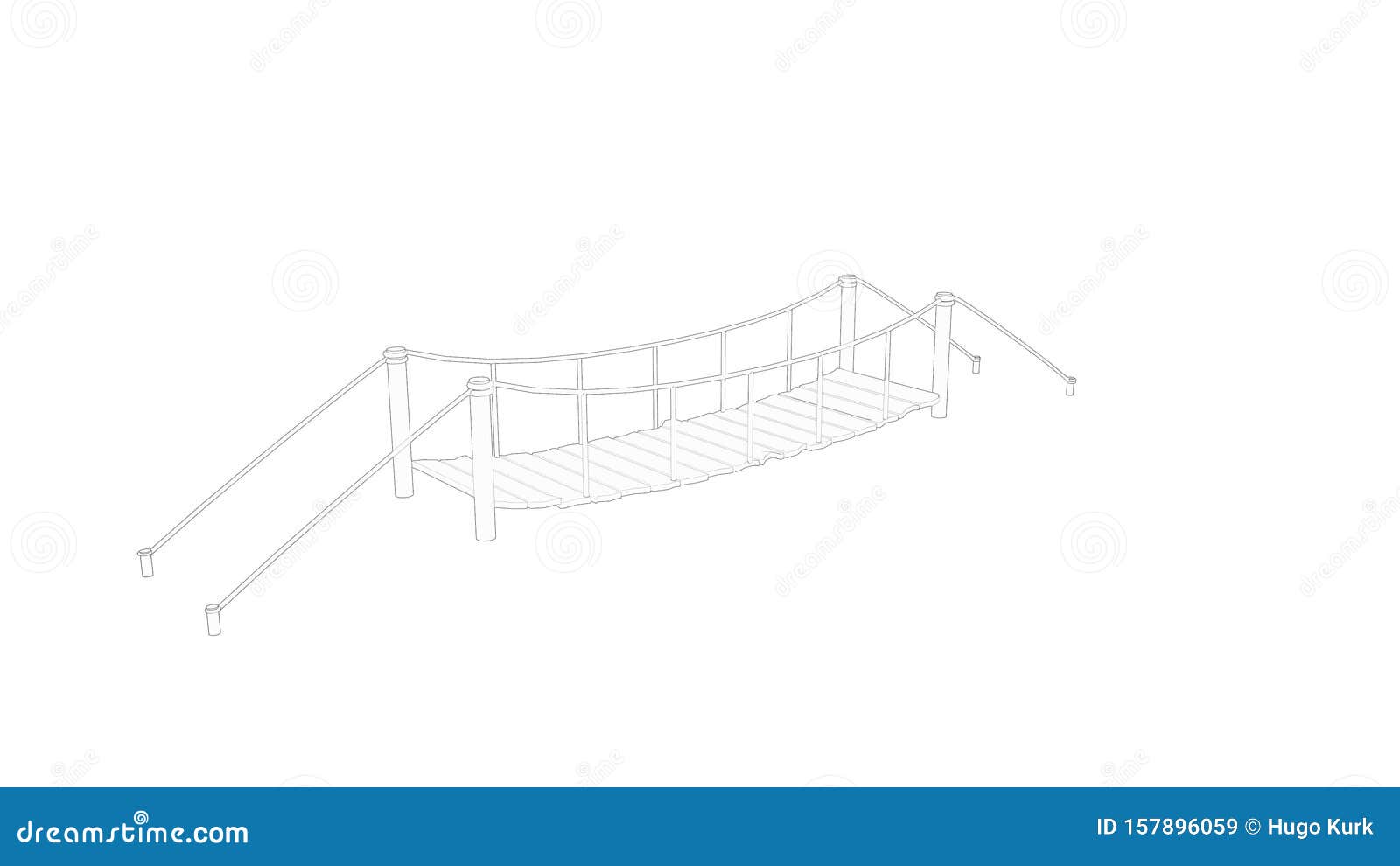 3d Rendering of a Bridge Isolated in White Background Stock ...