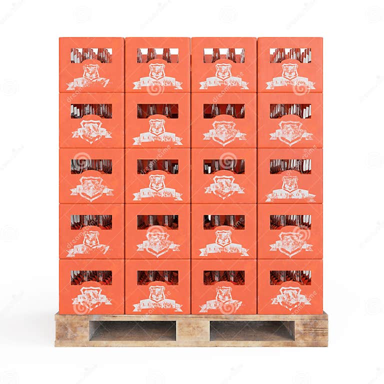3D Rendering of Wooden Crates and Boxes for Storing Objects Isolated on ...