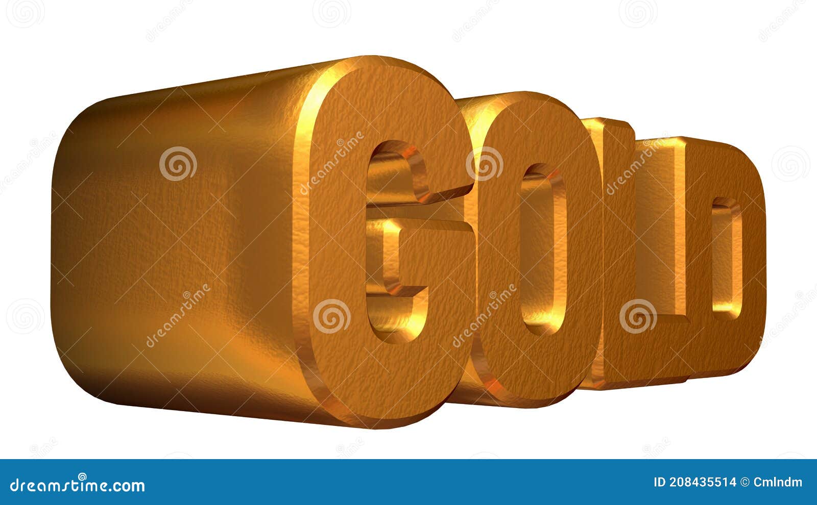 3D Rendering of the Word Gold Stock Illustration - Illustration of gold ...