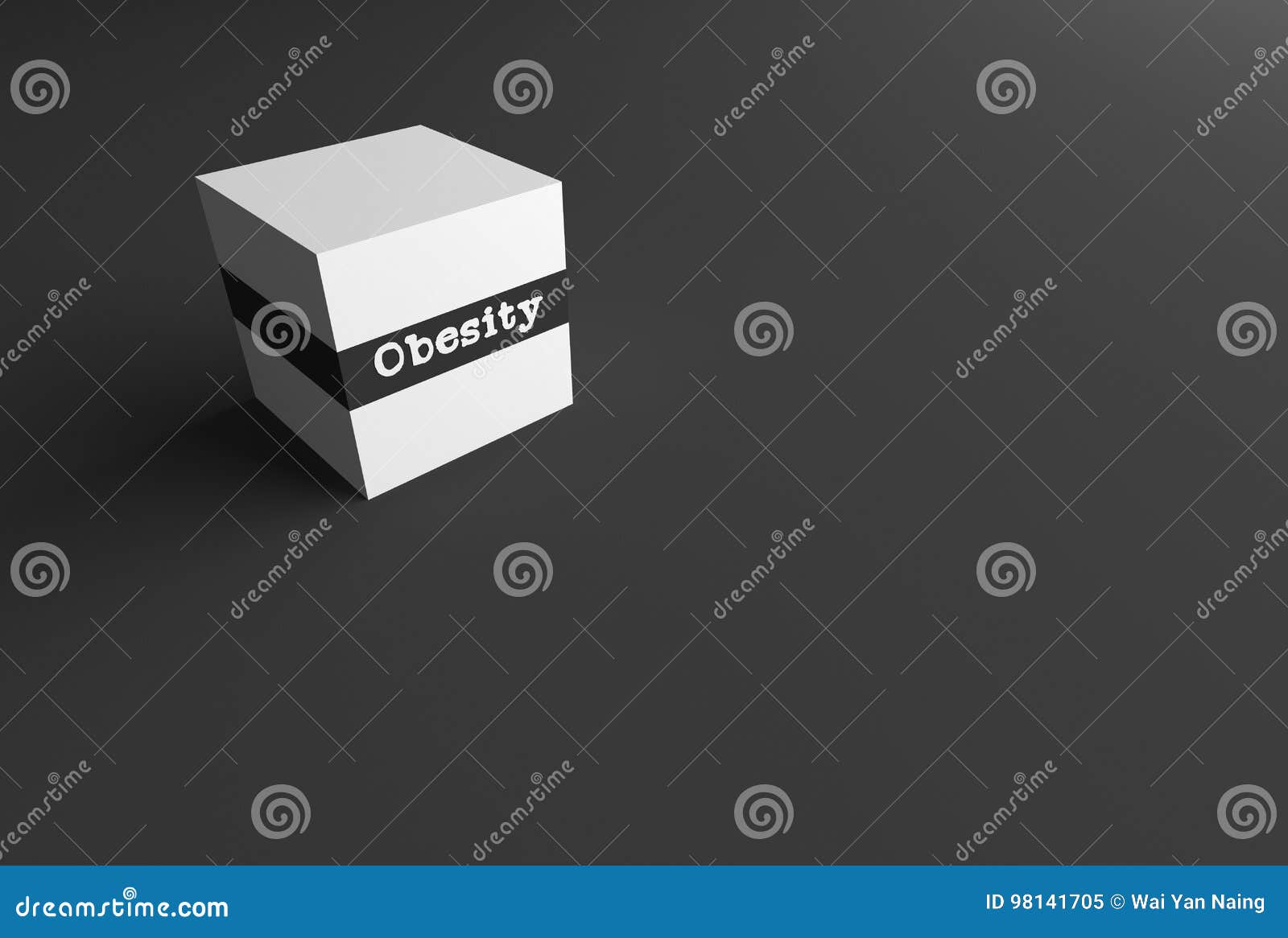 3D RENDERING WORD Obesity WRITTEN on WHITE CUBE Stock Illustration ...