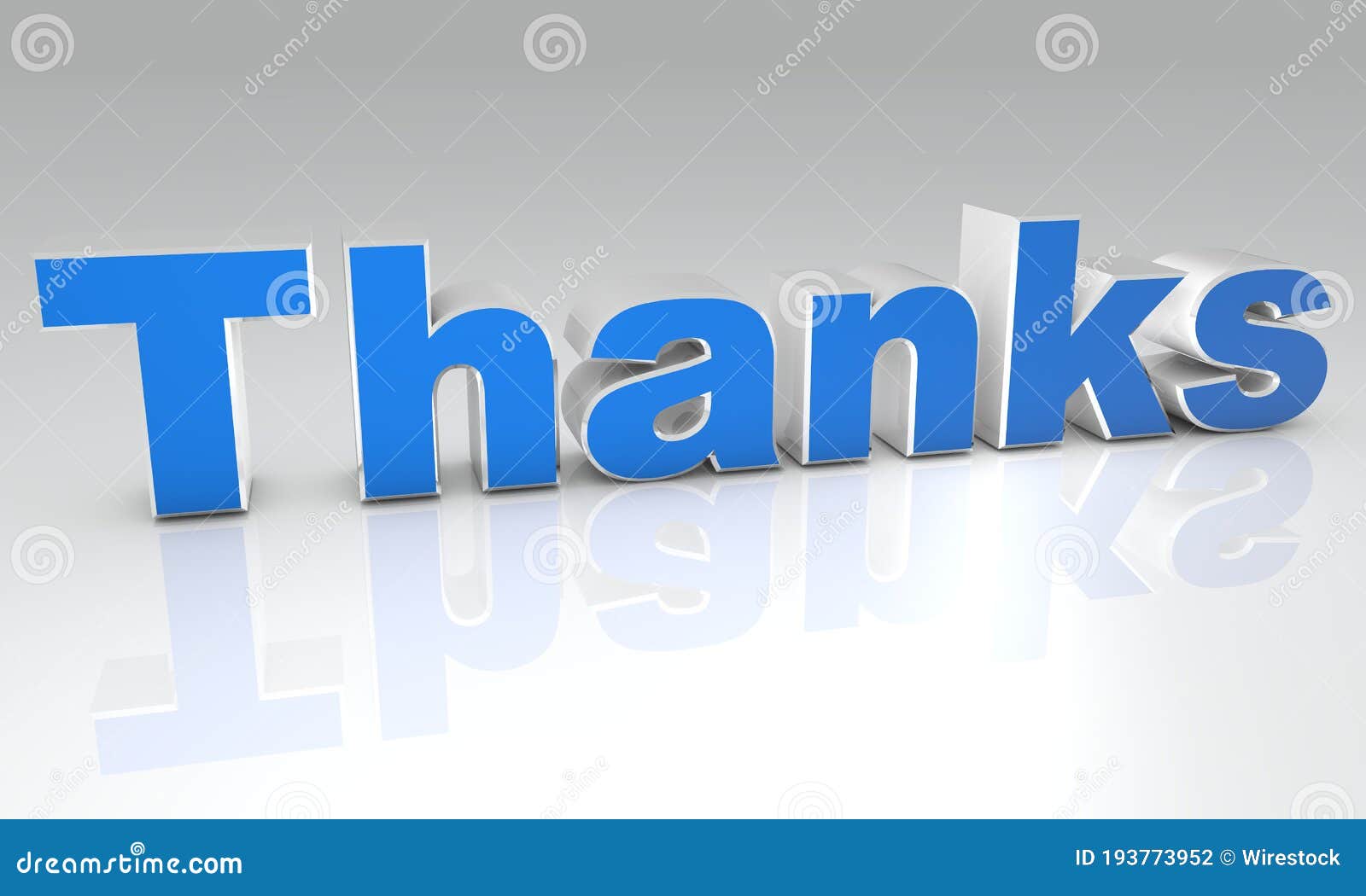 3D Rendering of the Word THANKS with Blue Letters on a Grey Background ...