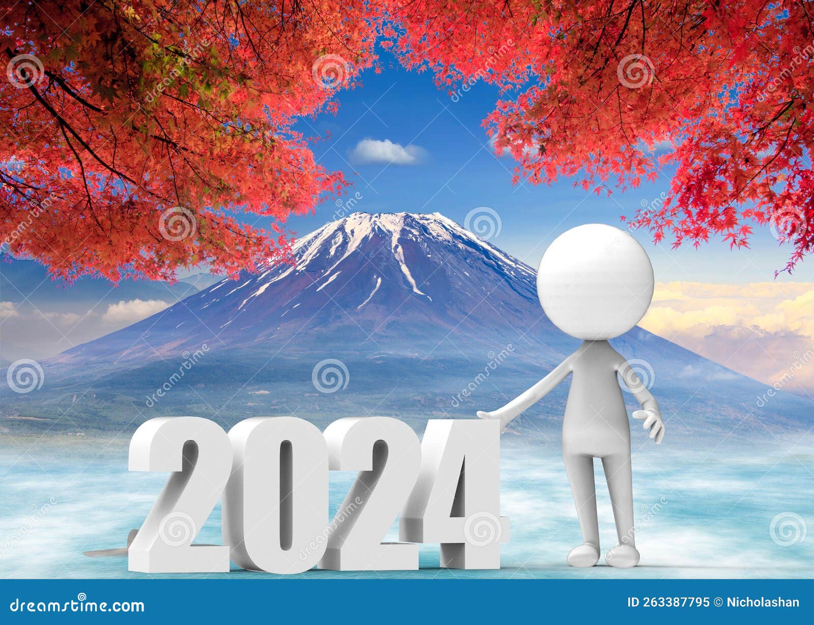 3d Rendering of Wording 2024 with Nice Backbround View Stock ...