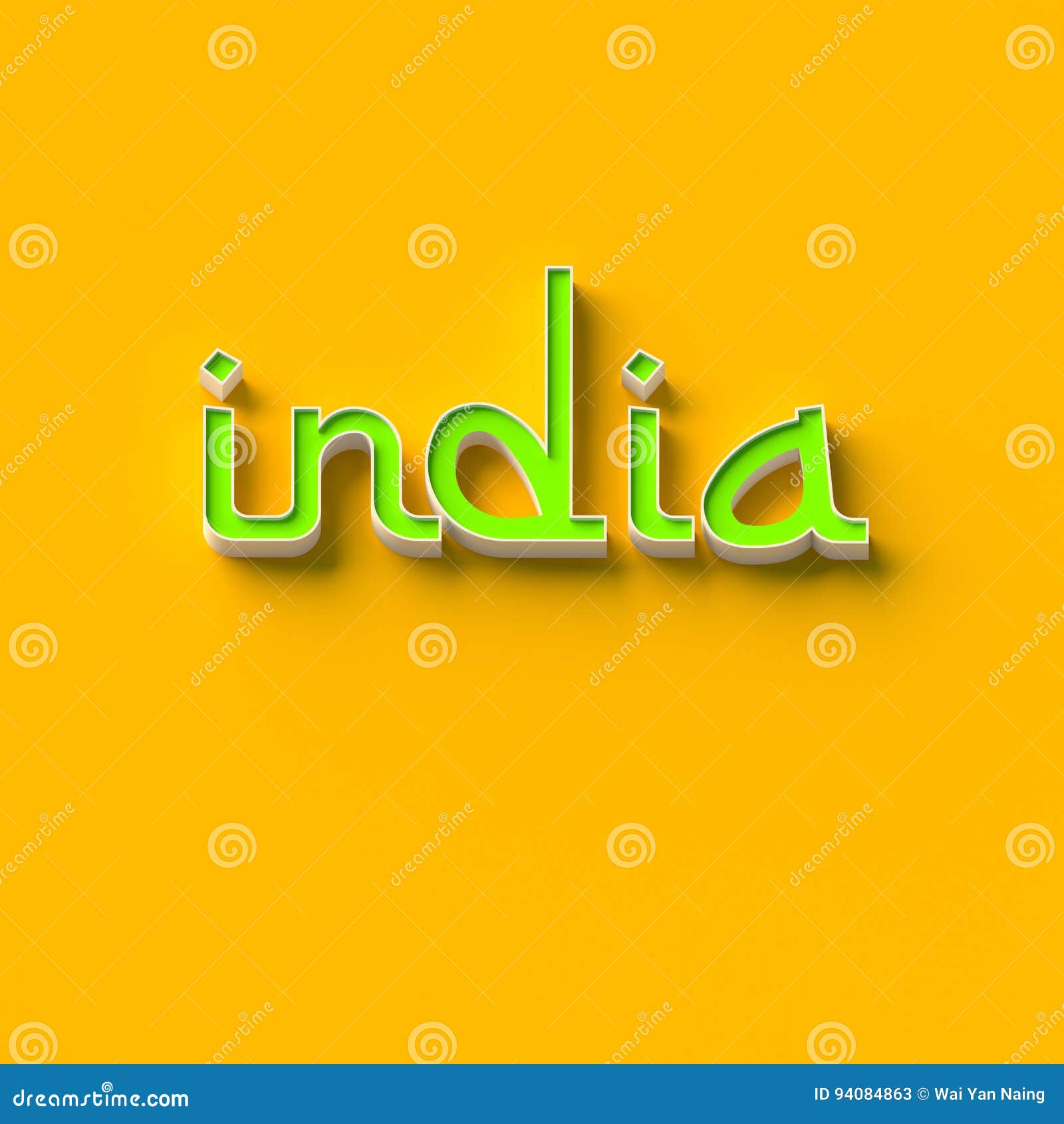 3D RENDERING WORDS `india` stock illustration. Illustration of ...