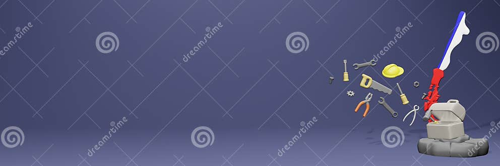 3d Rendering of Work Tools and Porters in Chile for Cover Website Stock ...