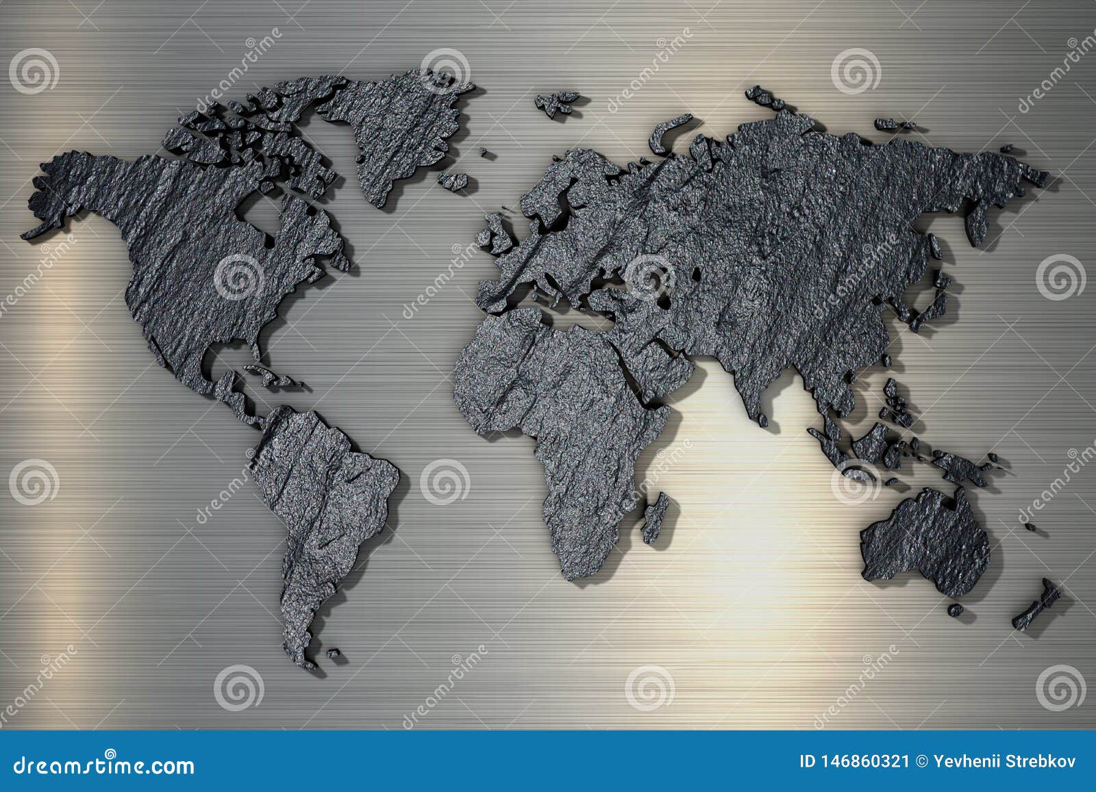 3d Rendering World Map of Rough Stone Texture Stock Image - Image of ...