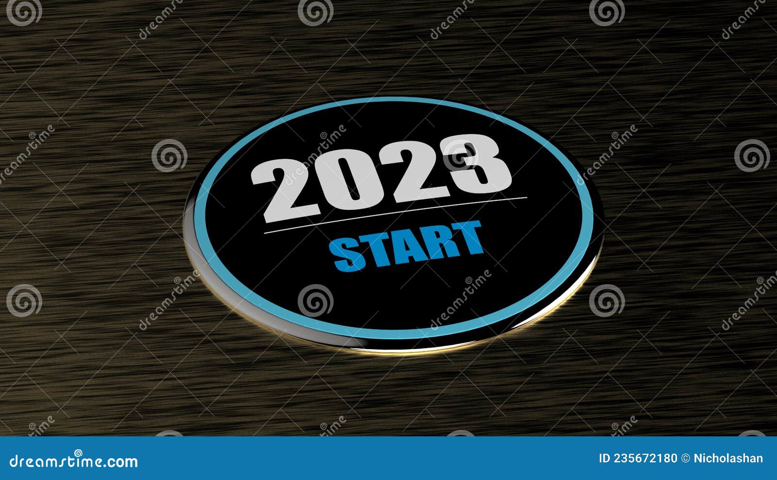 3d Rendering of 2023 Year Start BTN Stock Illustration - Illustration ...
