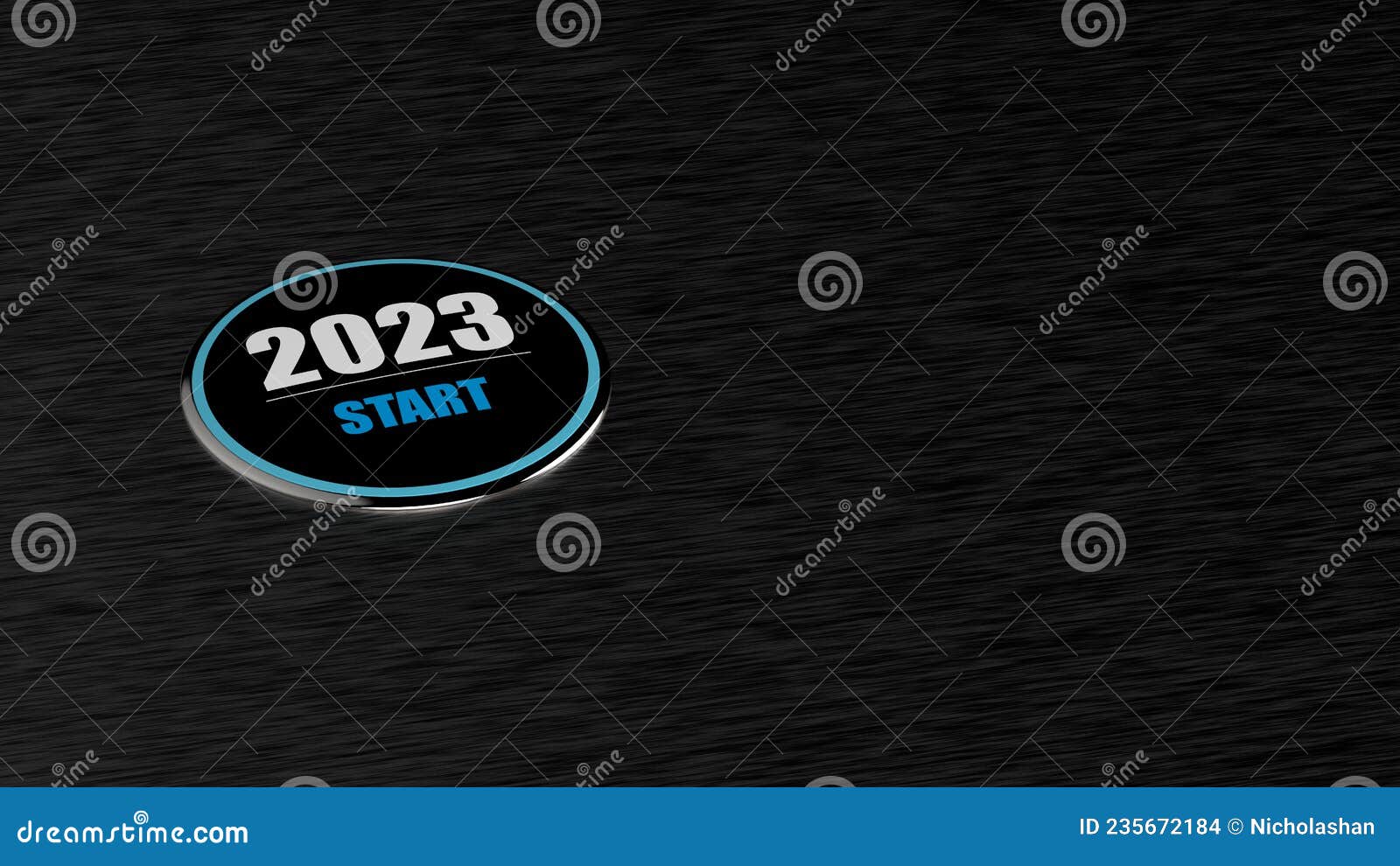 3d Rendering of 2023 Year Start BTN Stock Illustration - Illustration ...