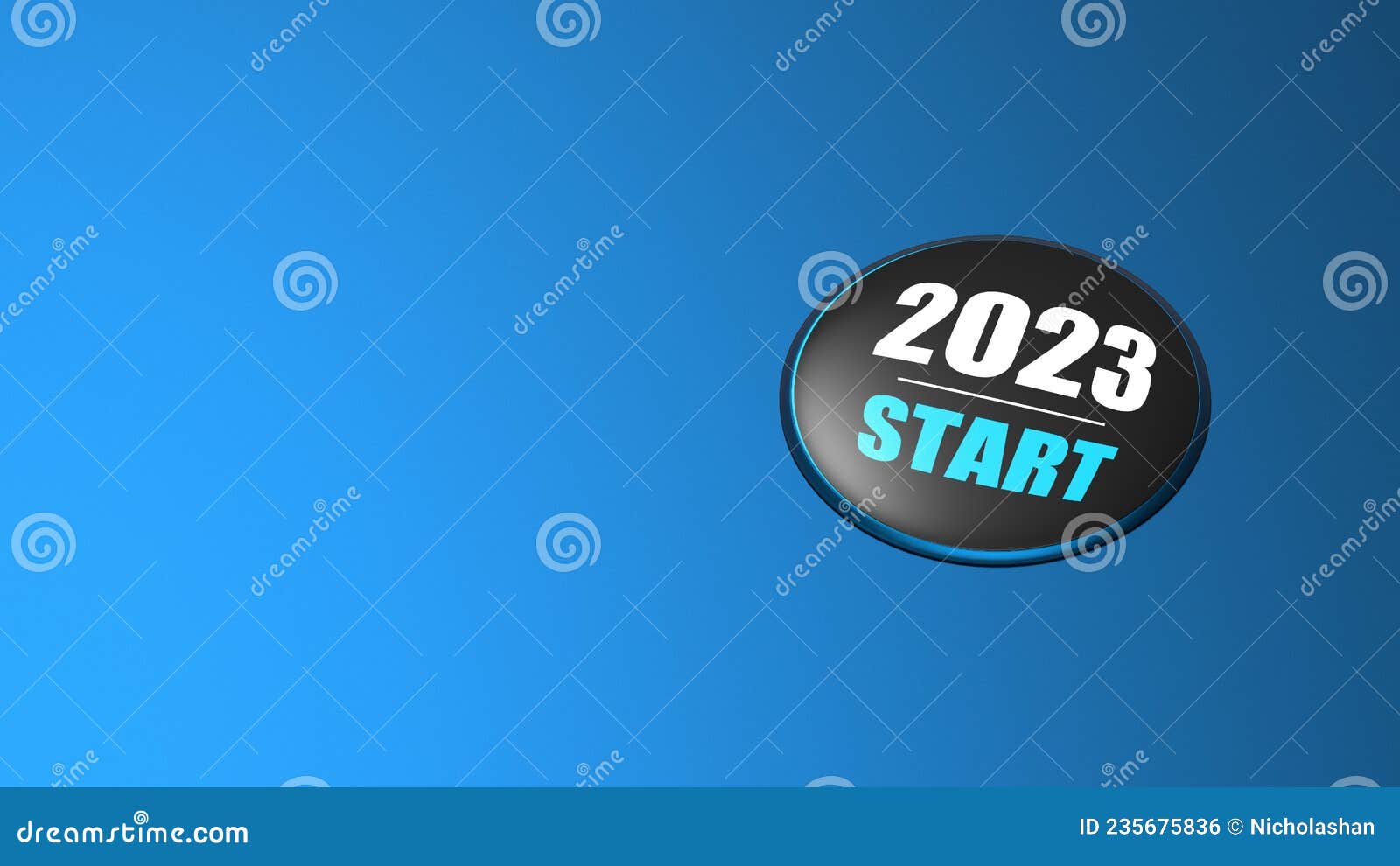 3d Rendering of 2023 Year Start BTN Stock Illustration - Illustration ...