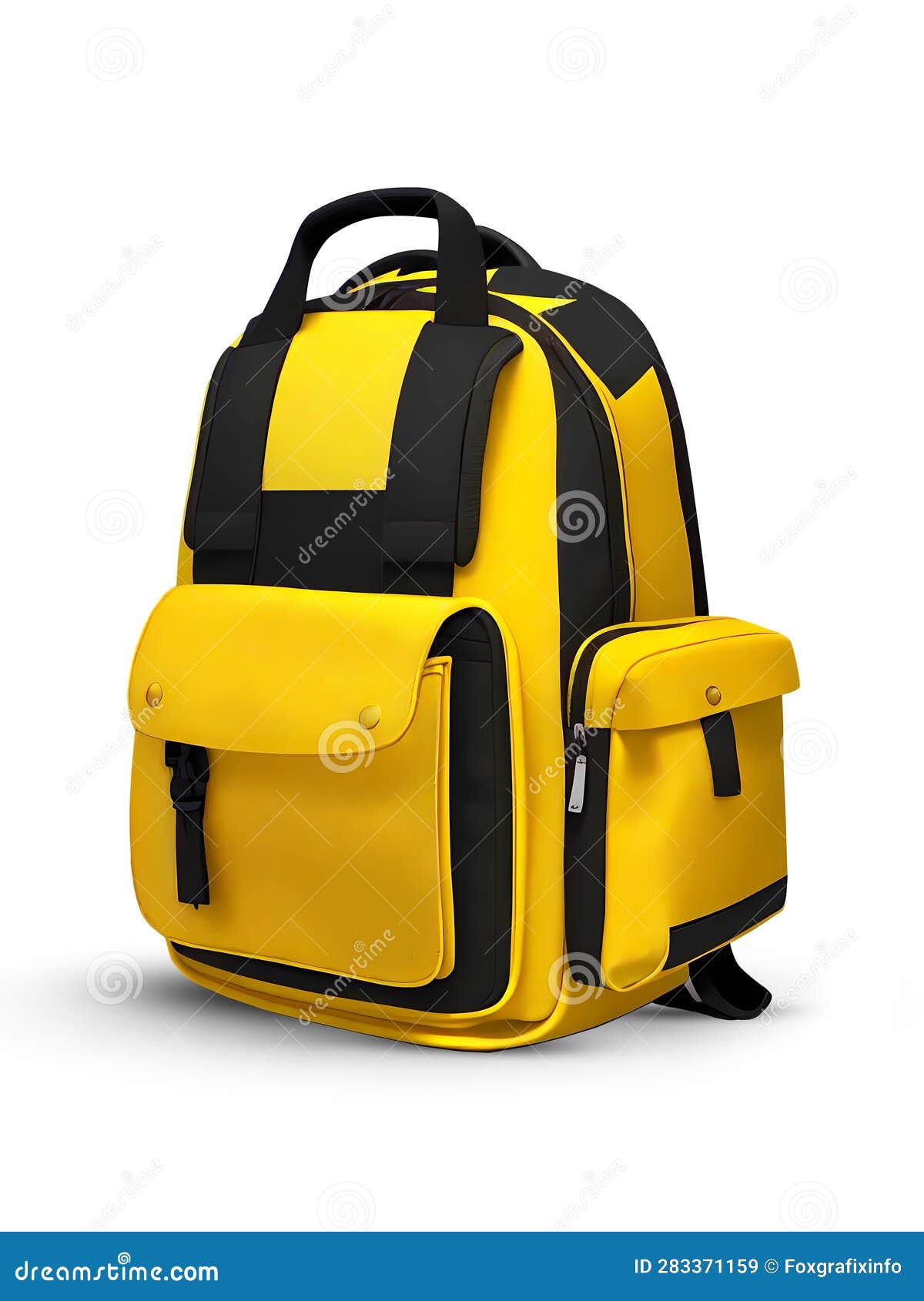 3D Rendering Yellow Backpack Isolated on White Background PNG File Add ...