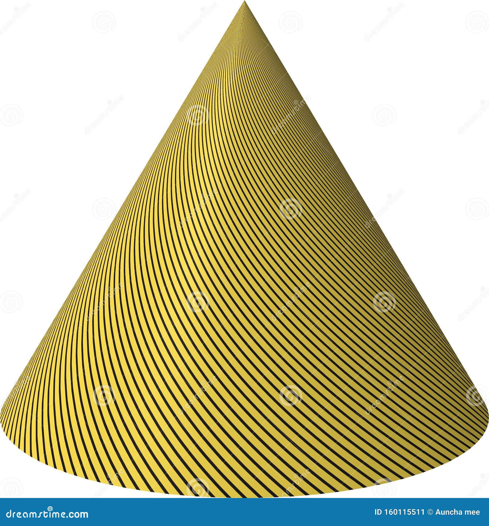 3d Rendering of Yellow Cone Isolated on White Background. Illustration ...