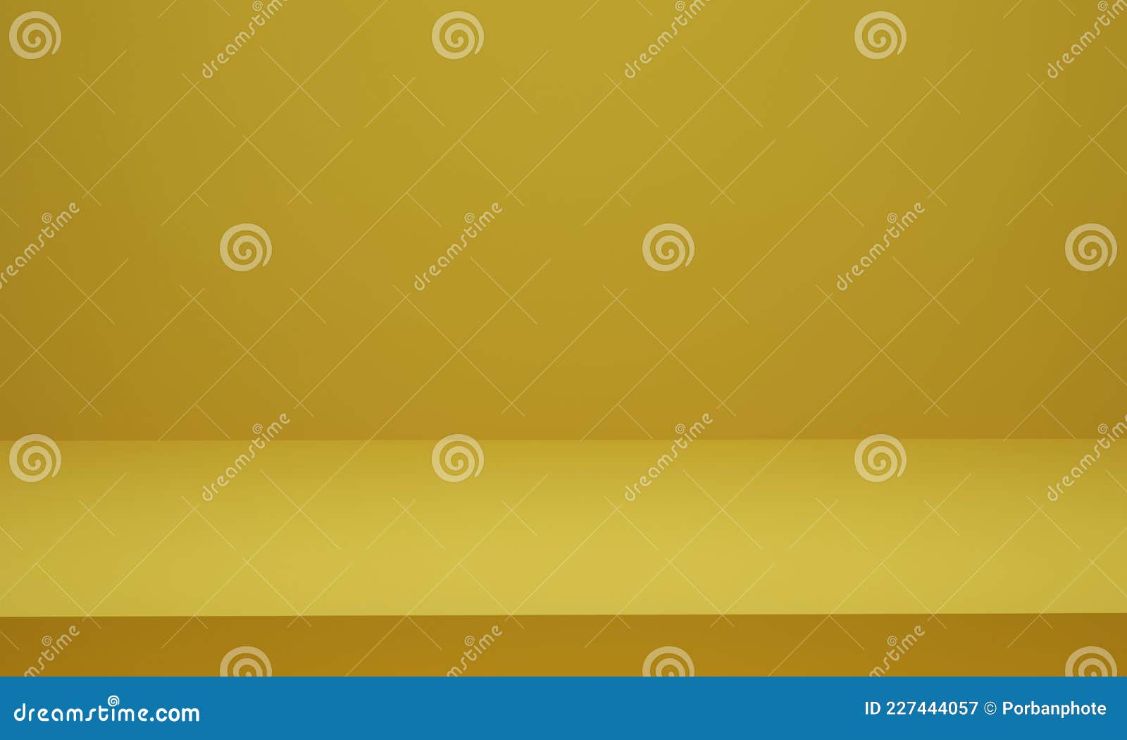 3D Rendering. Yellow Empty Room Background for Display Product ...