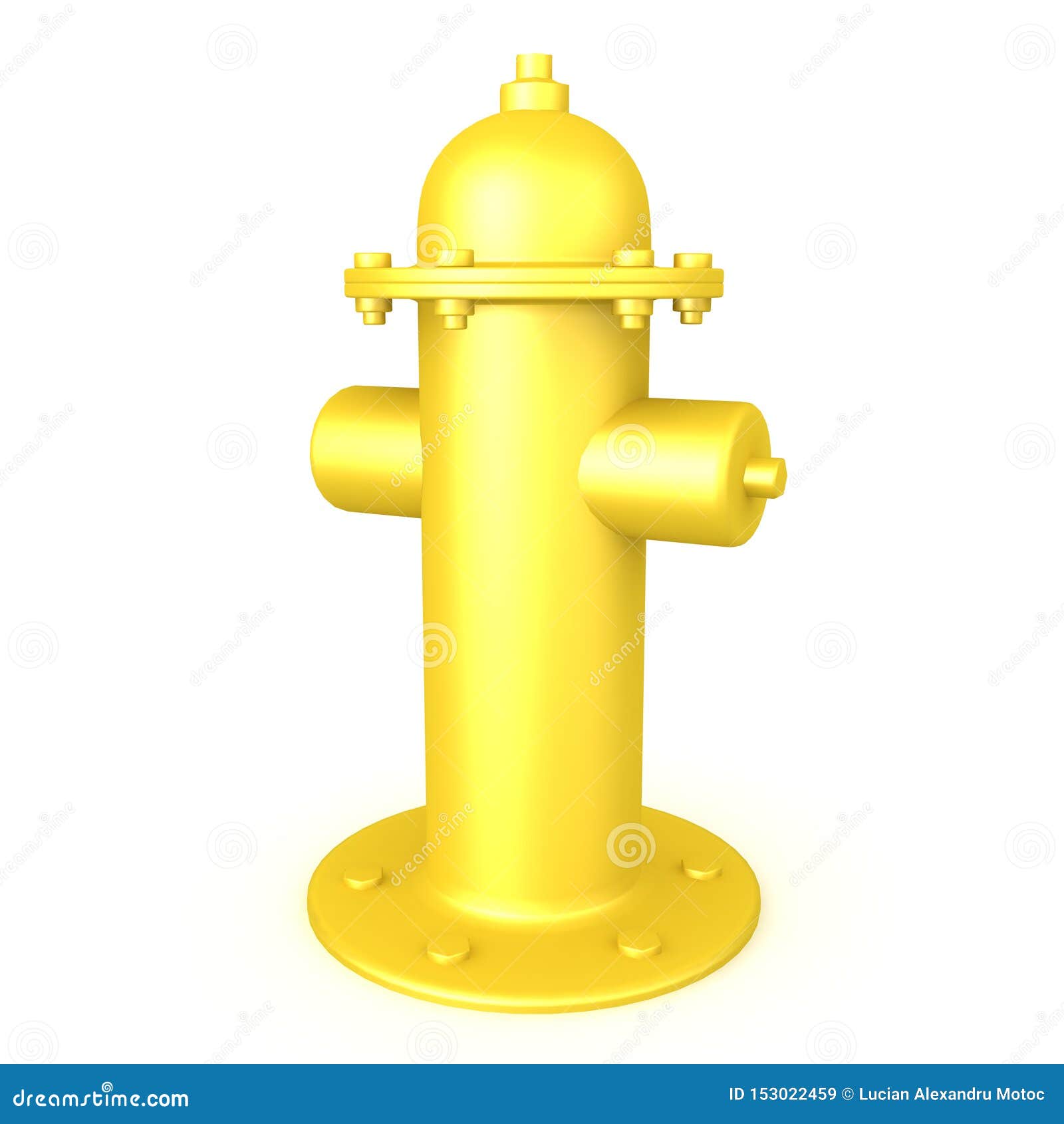 3D Rendering of Yellow Fire Hydrant Stock Illustration - Illustration ...