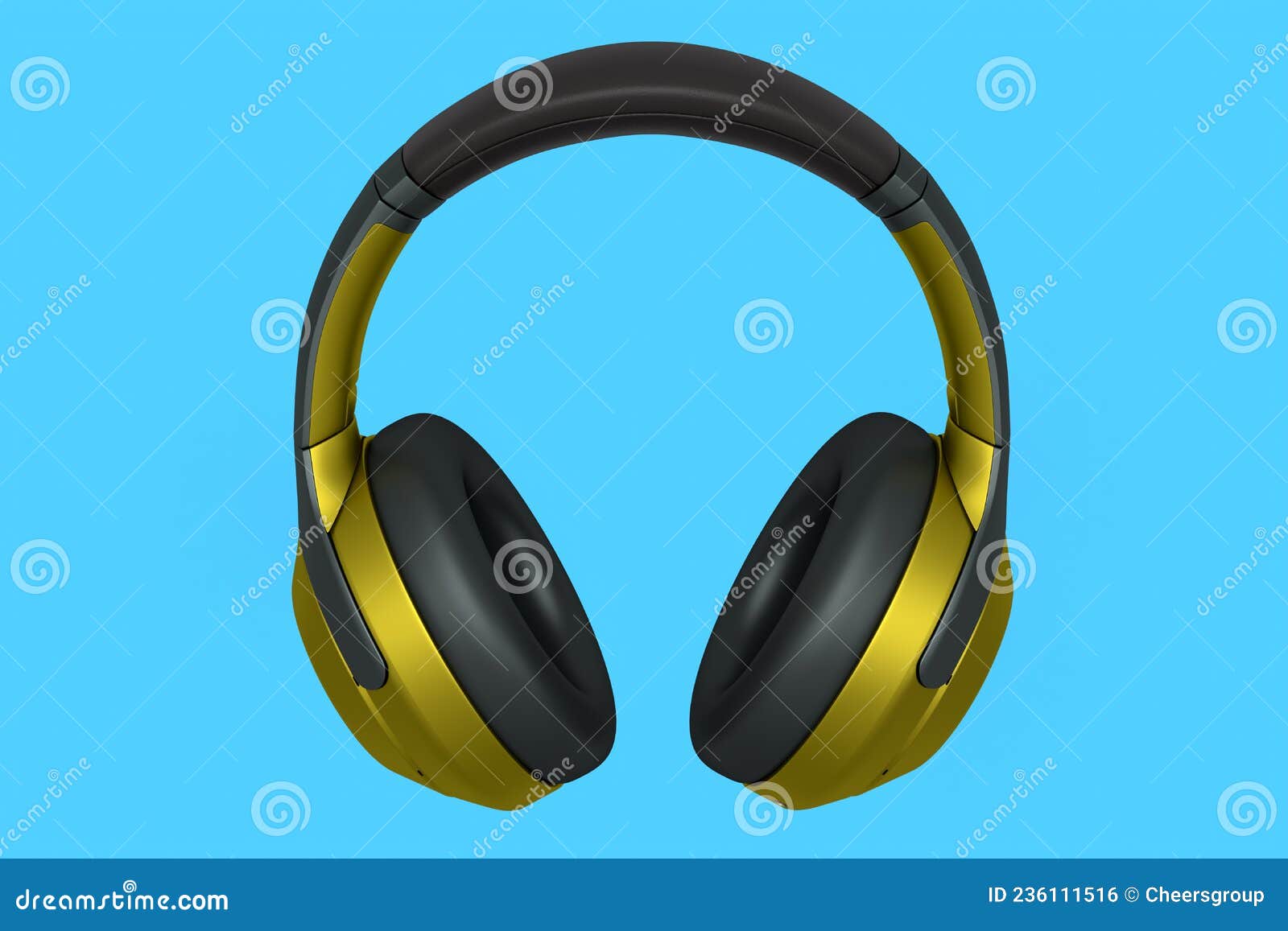 3D Rendering of Yellow Gaming Headphones for Cloud Gaming and Streaming ...