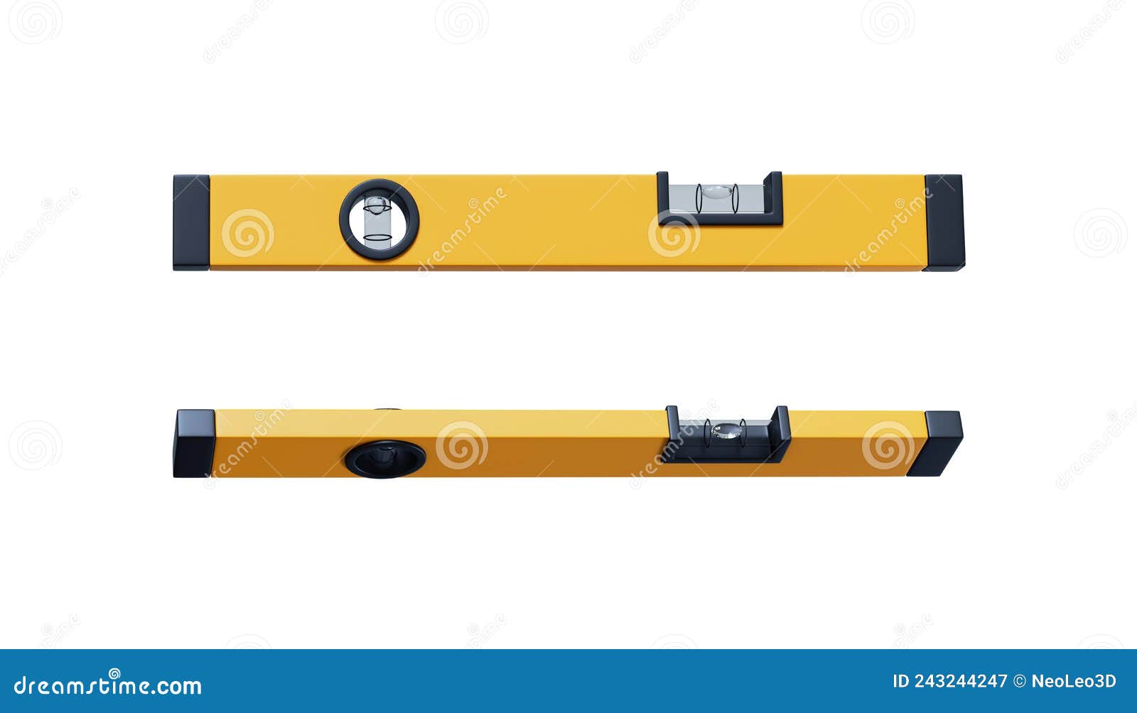 3d Rendering, Yellow Manual Level Tool Tool. Construction Clip Art ...