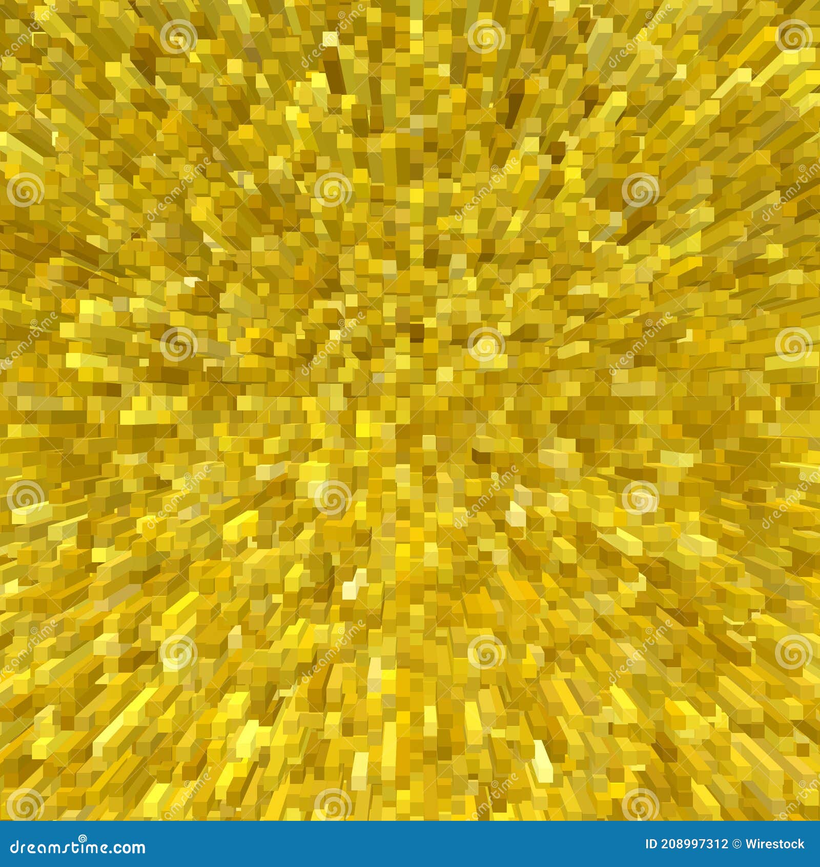 3D Rendering of Yellow Pixels Stock Illustration - Illustration of ...
