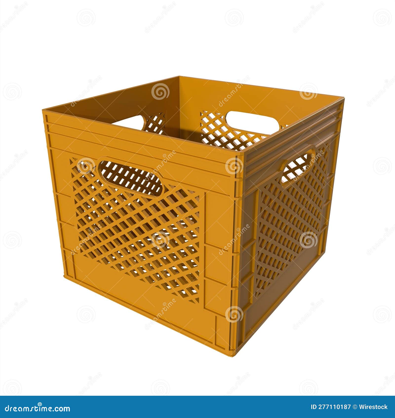3D Rendering of a Yellow Plastic Crate Isolated on White Background ...