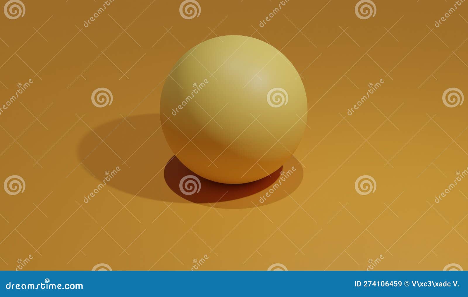 3d Rendering of a Yellow Sphere on Yellow Background Stock Illustration ...