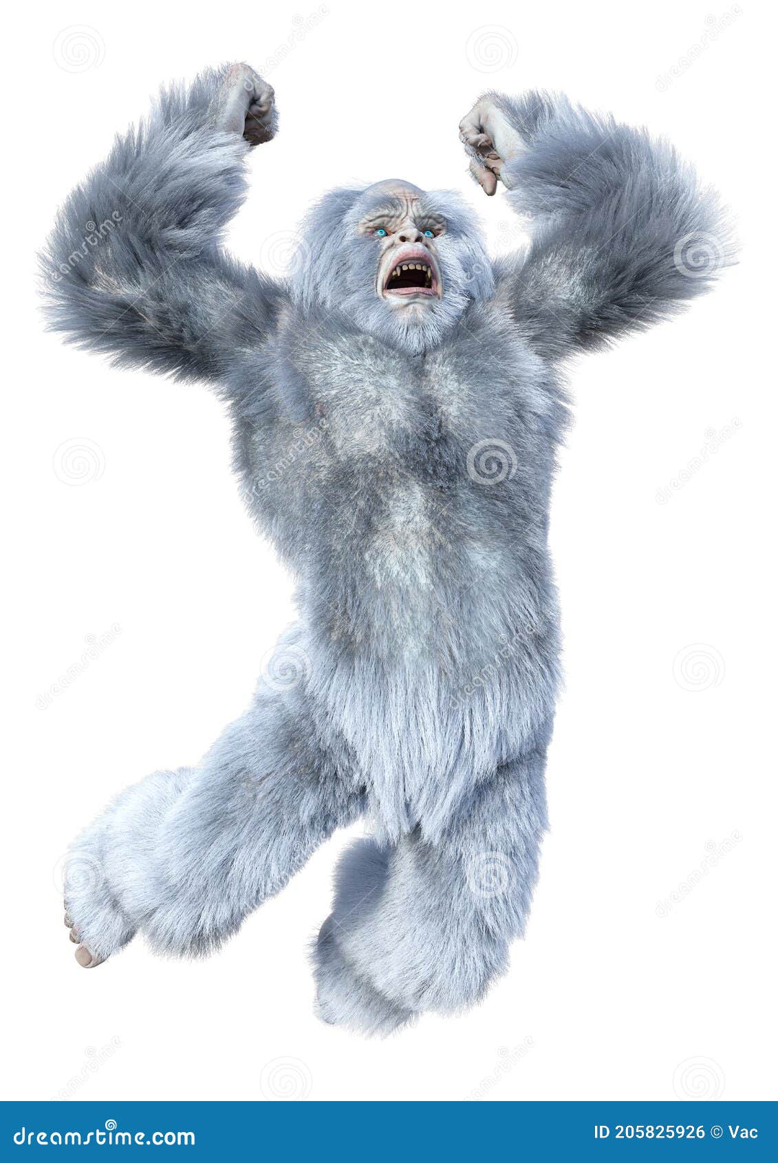 3D Rendering Yeti on White stock illustration. Illustration of animal ...