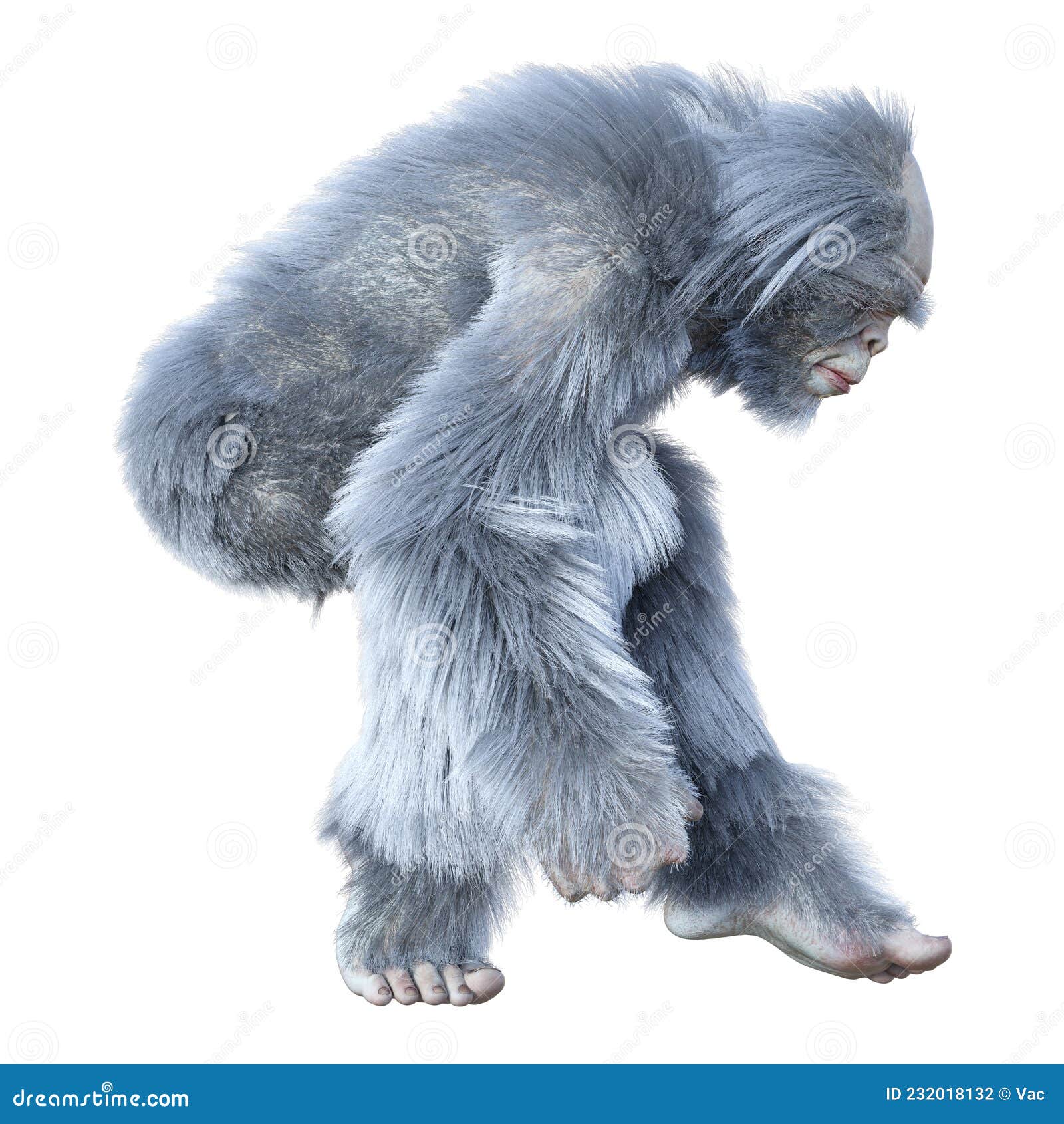 3D Rendering Yeti on White stock illustration. Illustration of creature ...