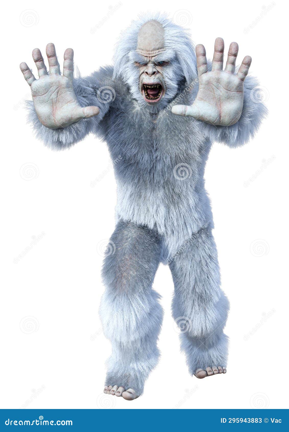 3D Rendering Yeti on White stock illustration. Illustration of beast ...
