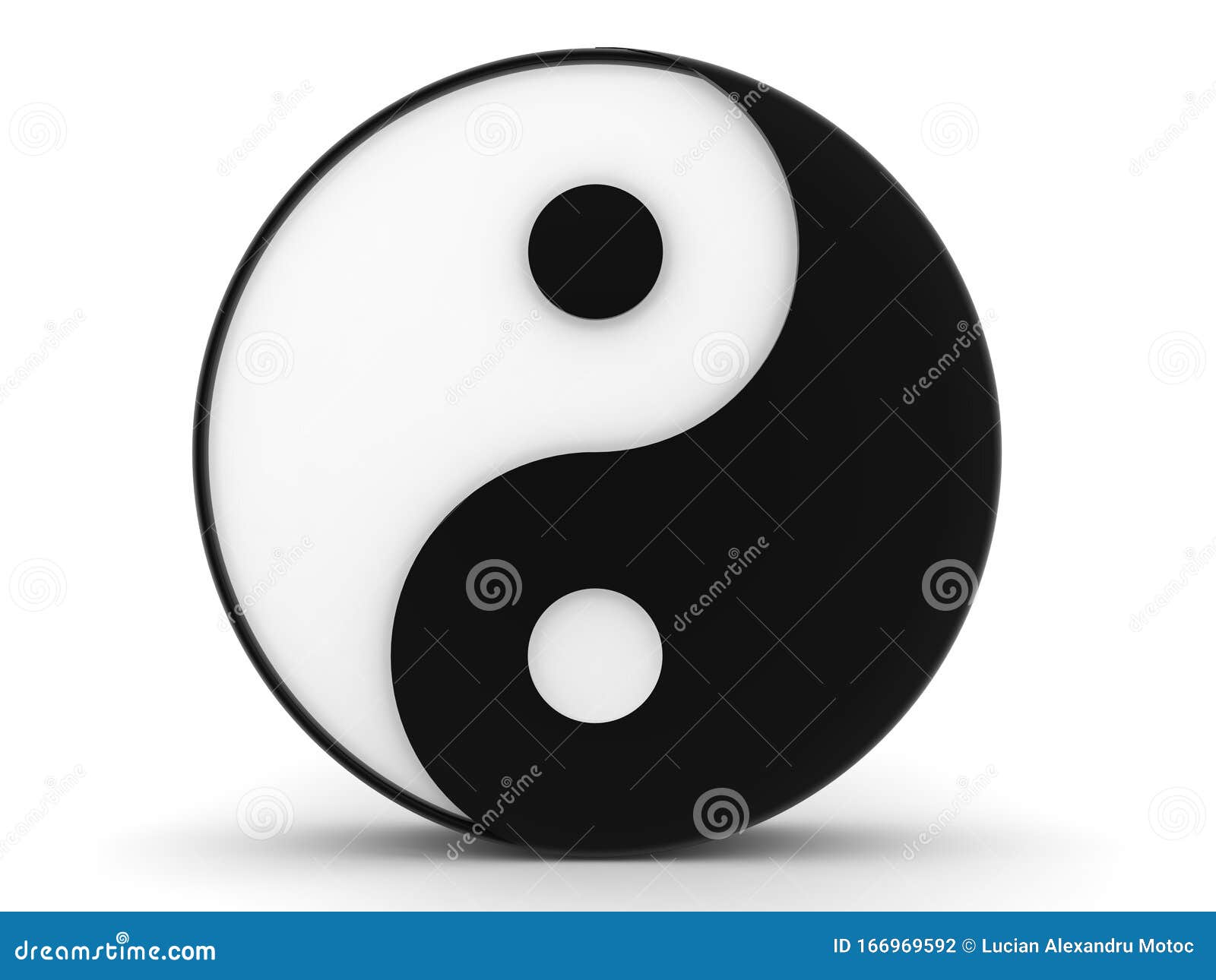3D Rendering of Yin and Yang Symbol Stock Illustration - Illustration ...