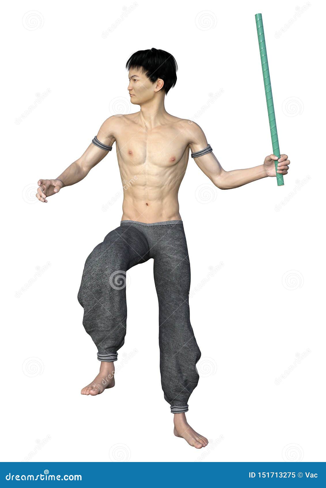 3D Rendering Asian Man on White Stock Illustration - Illustration of ...