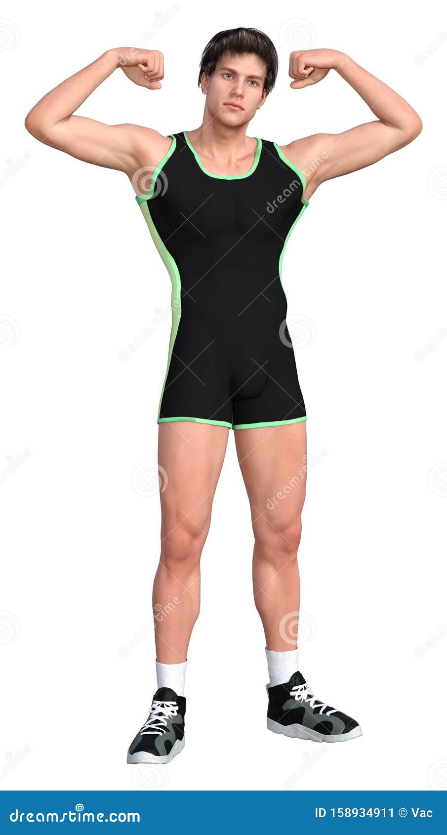 3D Rendering Young Man on White Stock Illustration - Illustration of ...