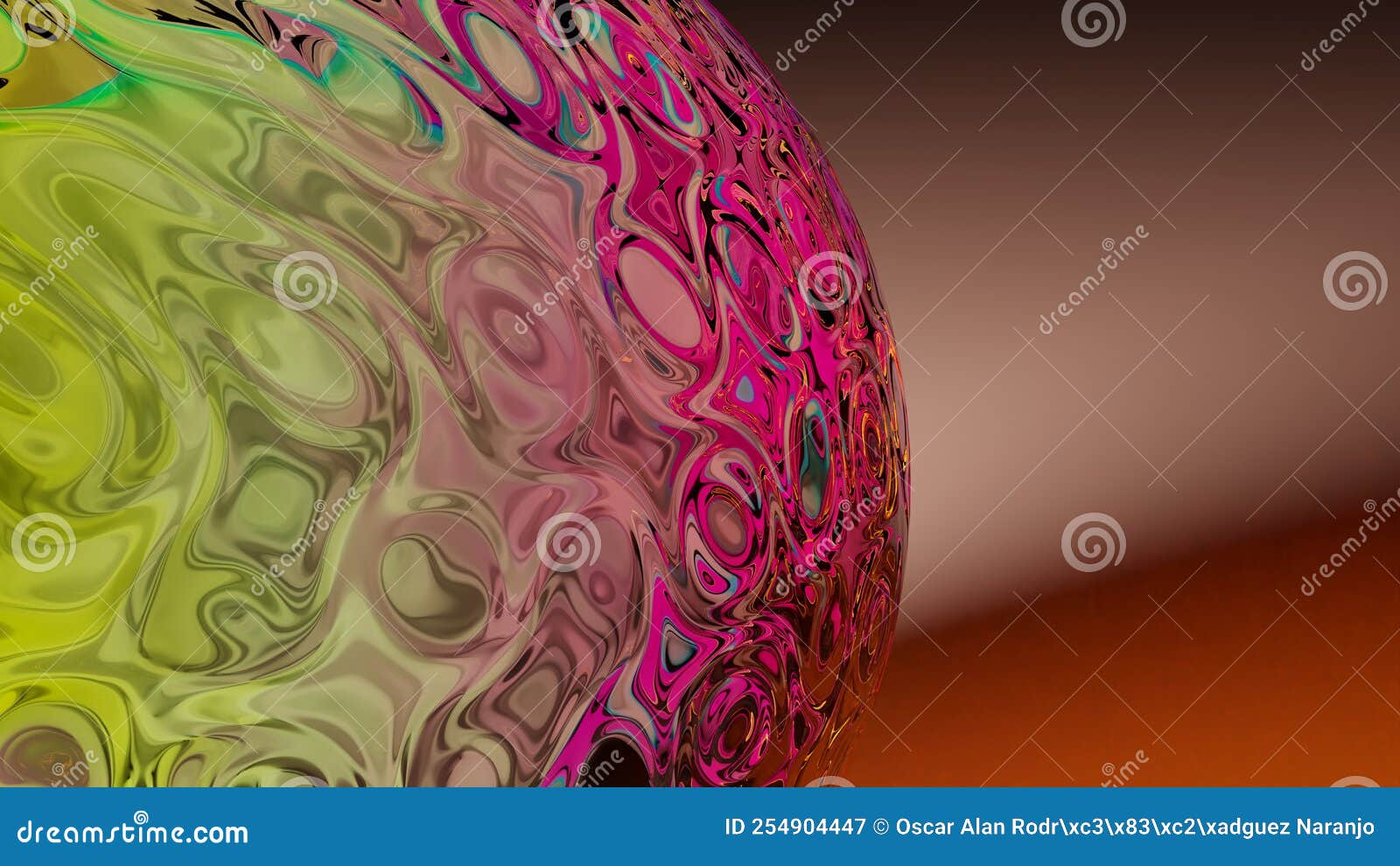 3D Renderings. Abstract Background with Liquid and Glass Effects and ...