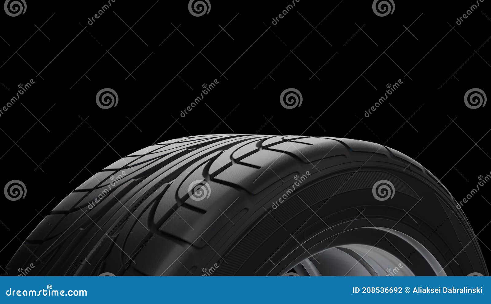 3d Renderizar Roda De Carro Girando Sobre Fundo Preto Ilustração Stock ...