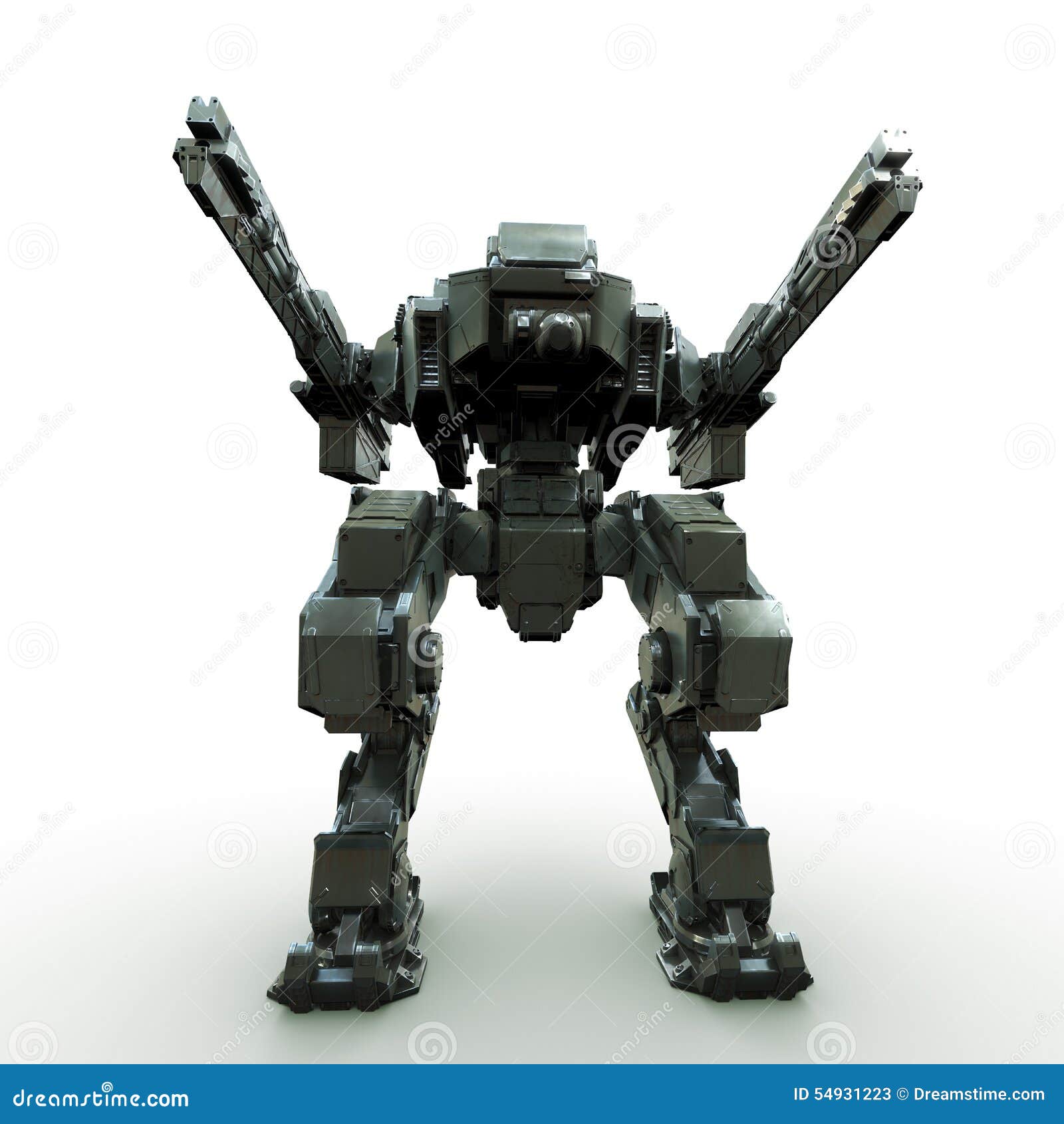 3d Rendeu O Fundo Isolado Mech Ilustração Stock - Ilustração de ...