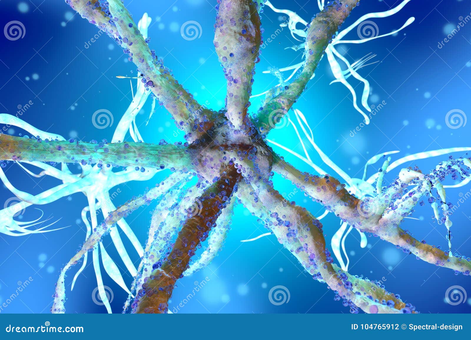 3D a Rendu L'illustration D'une Cellule Neuronale Illustration Stock ...