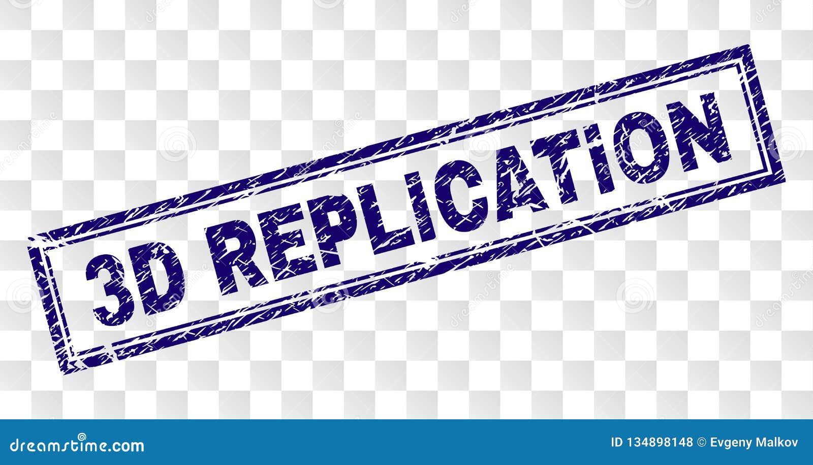 Scratched 3D REPLICATION Rectangle Stamp Stock Vector - Illustration of ...