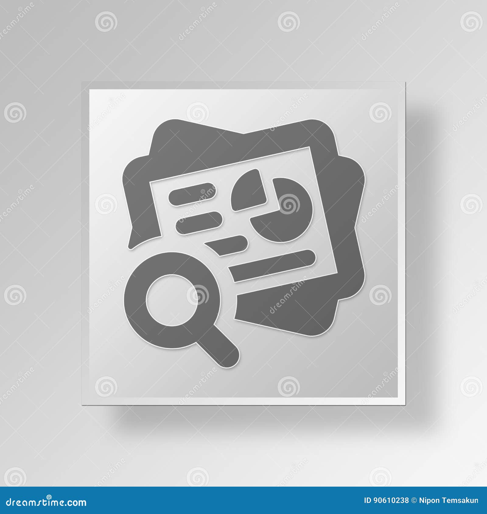 3D Report Icon Business Concept Stock Illustration - Illustration of ...