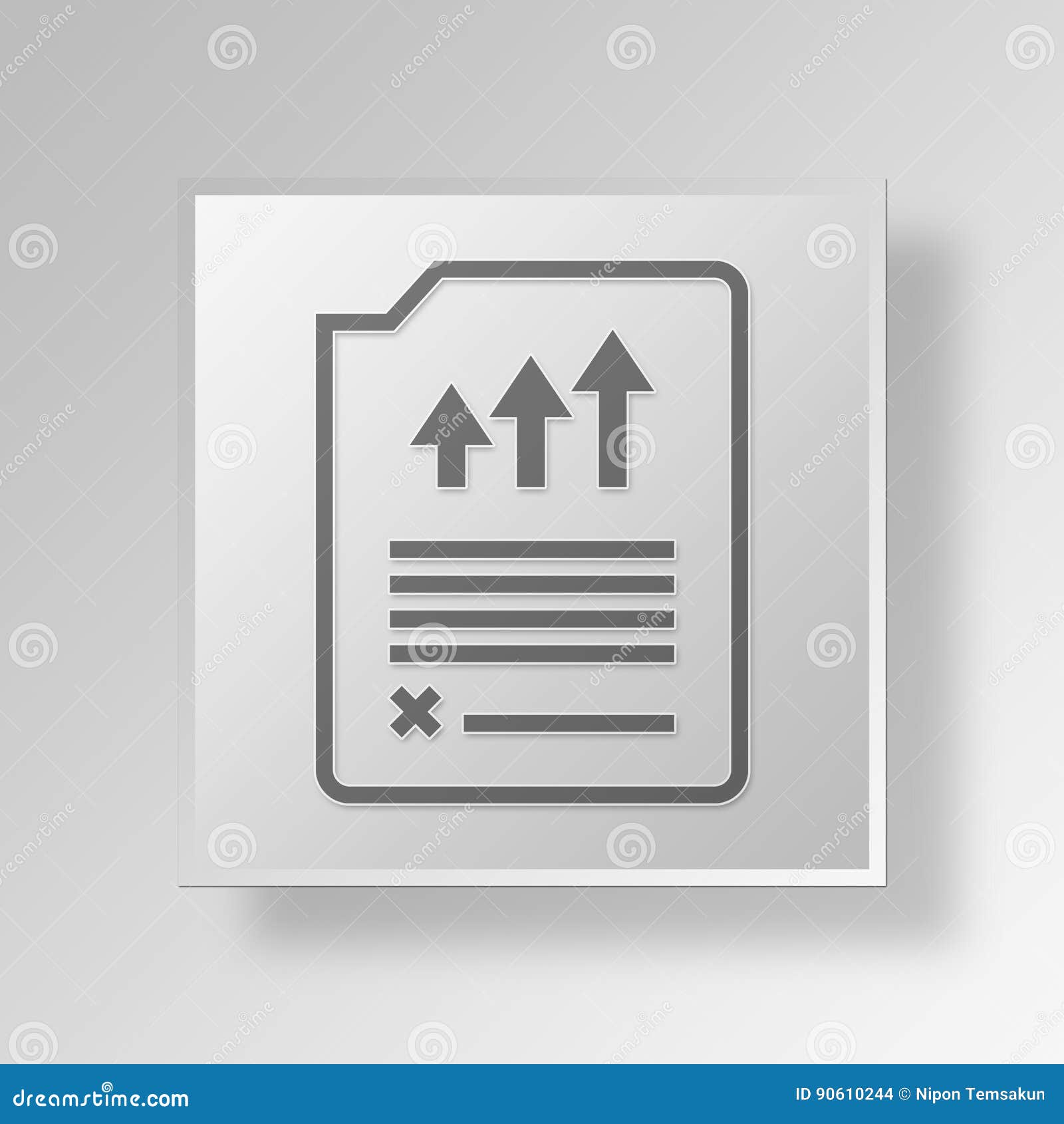 3D Report Page Icon Business Concept Stock Illustration - Illustration ...