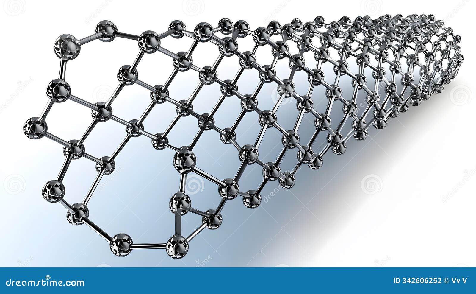 3D Representation of a Carbon Nanotube Structure Stock Illustration ...